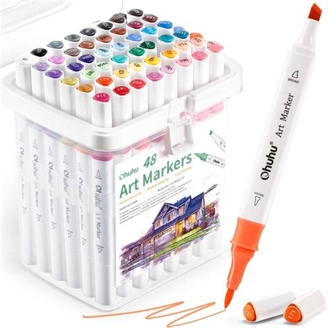 Ohuhu Brush Markers Alcohol Based Double Tipped Art Sketch Drawing Marker Set For Artists
