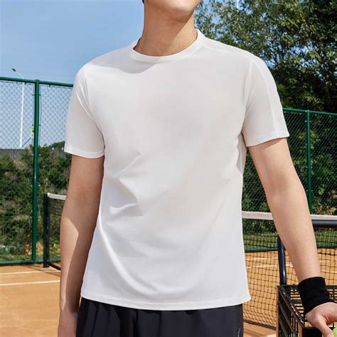 Playera Elvqul Caballero Playa Elástica Blanco Manga Corta Deportivas