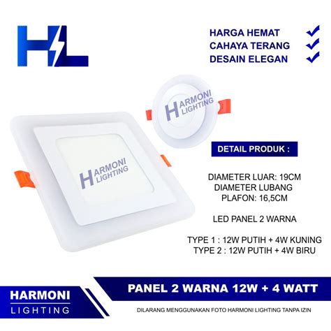 Jual Lampu Downlight Led Panel Warna Cahaya W Watt Kotak Shopee Indonesia