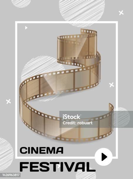 회색 배경에 영화 축제 및 필름 스트립 비디오 장비 촬영 및 영화 촬영 개념에 대한 스톡 벡터 아트 및 기타 이미지 개념 곡선 도시를 벗어난 장면 Istock