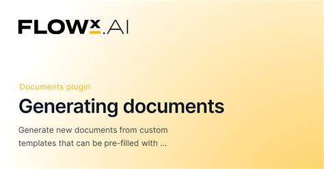 Generating Documents Docs