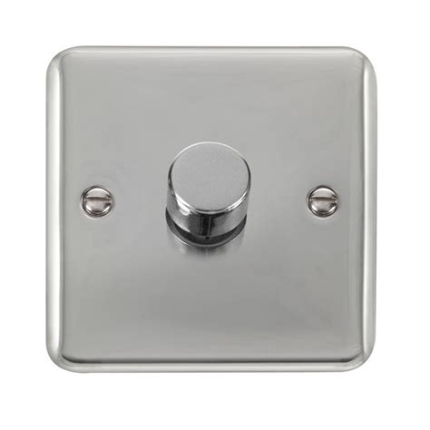 Click Deco Plus Polished Chrome 1 Gang 2 Way 400va Dimmer Switch With Polished Chrome Knob Ukes