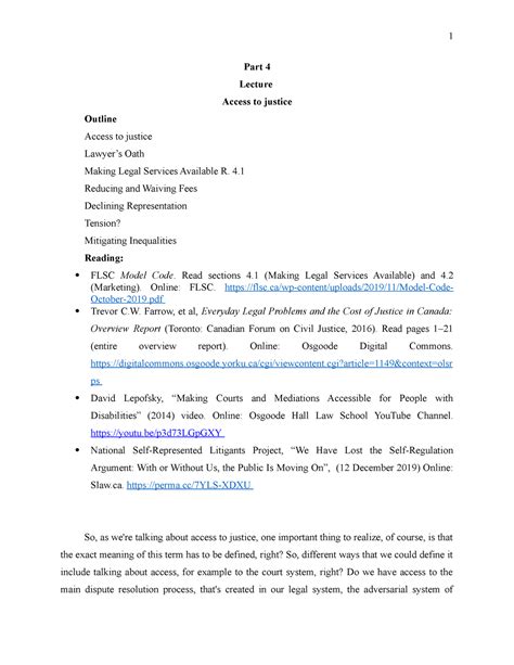 Lecture Part 4 Access To Justice Part 4 Lecture Access To Justice