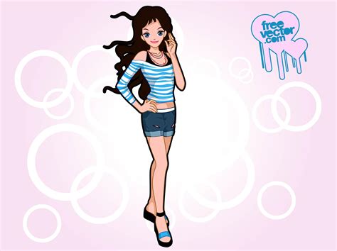 Vector Girl Vector Art And Graphics