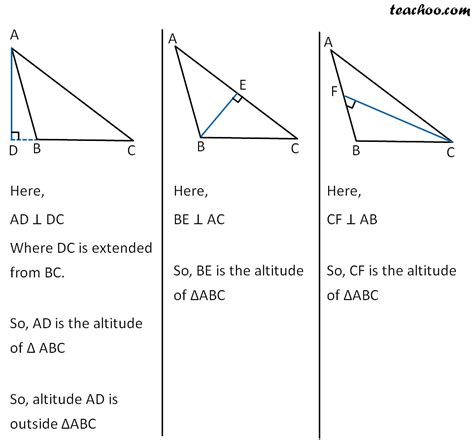 Altitude Of A Triangle Examples With Figures Teachoo