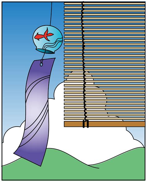 高齢者レク素材 風鈴｜定番塗り絵｜介護レク広場～レク素材やレクネタ（企画書）の無料ダウンロード