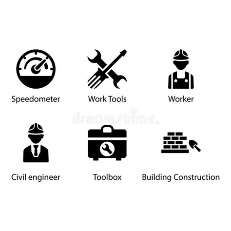 Building Construction Engineering Toolbox Icon Vector Stock