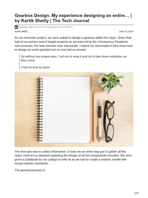 Gearbox Design My Experience Designing An Entire By Kartik Shetty The Tech Journal Pdf