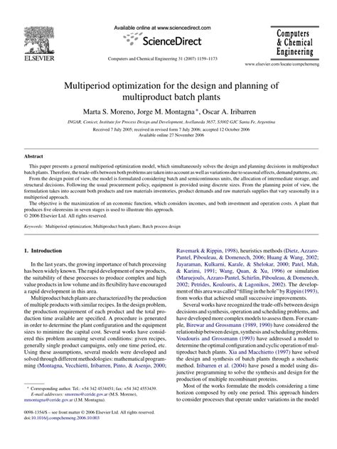 pdf multiperiod optimization for the design and planning of