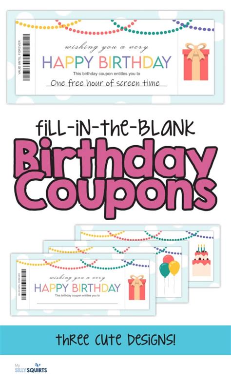 Try These Awesome Fill In The Blank Birthday Coupons Creative