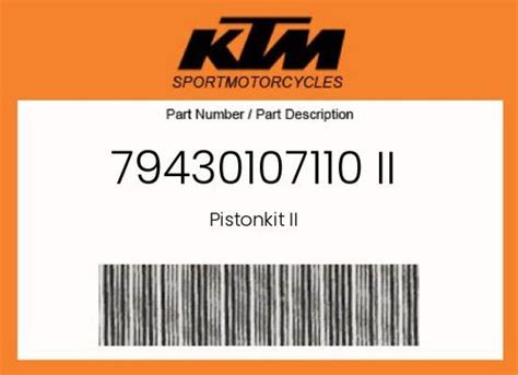Ktm Genuine Pistonkit Ii 79430107110 Ii Ebay