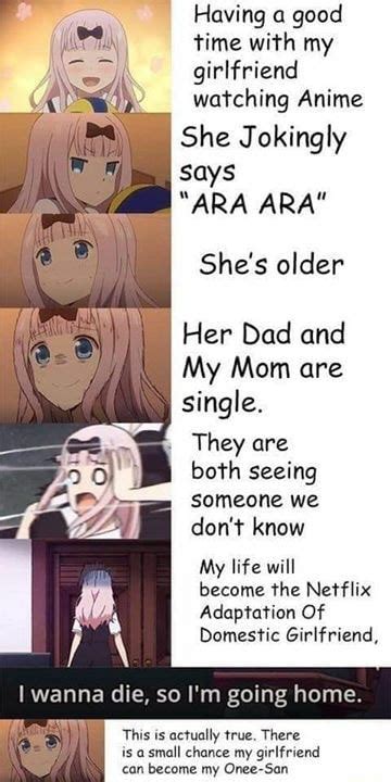 Having A Good Time With My Girlfriend Watching Anime She Jokingly Says Ara Ara Shes Older Her