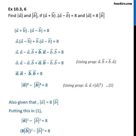 Ex 10 3 6 Find A B If A B A B 8 A 8 B
