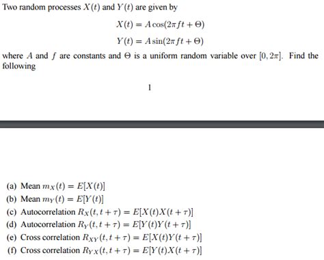 solved two random processes x t and y t are given by