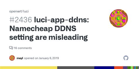 Luci App Ddns Namecheap Ddns Setting Are Misleading · Issue 2436 · Openwrtluci · Github