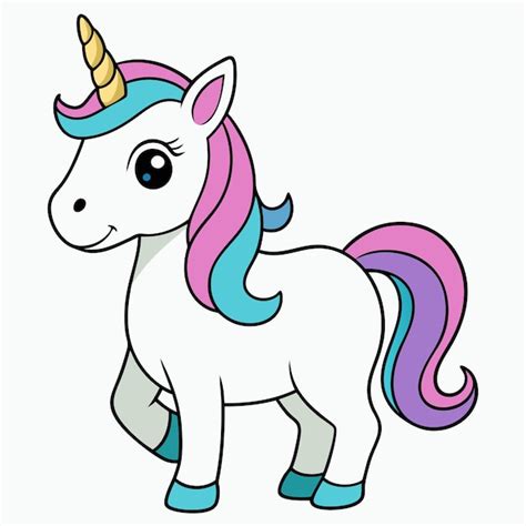 유니콘 터 일러스트레이션 프리미엄 Ai 생성 벡터