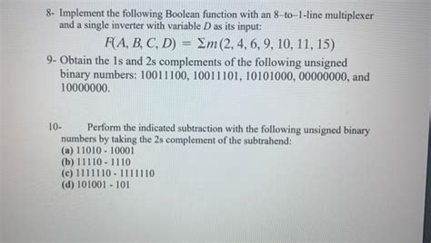 Solved Implement The Following Boolean Function With An Chegg