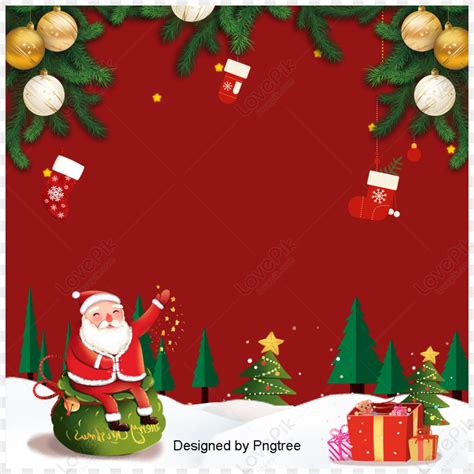 레드 복고 큐트 크리스마스 일러스트 디자인 배경행복했어나무 Png 일러스트 무료 다운로드 Lovepik