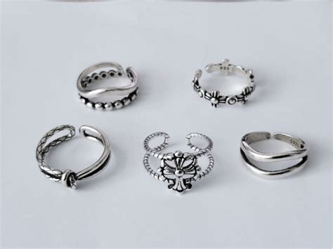 당일발송유니크반지 5개세트 유화빈티지엔틱 에이블리