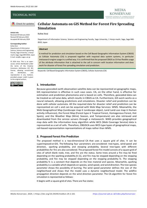 Pdf Cellular Automata On Gis Method For Forest Fire Spreading Simulation