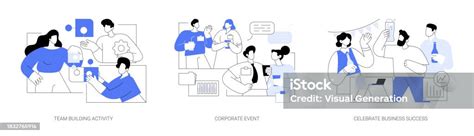 팀워크 활동 고립 된 만화 벡터 일러스트 레이 션 Se 직업에 대한 스톡 벡터 아트 및 기타 이미지 직업 개체 그룹