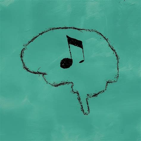 A Single Minimalist Musical Note Falling Into An Abstract Outline Of A