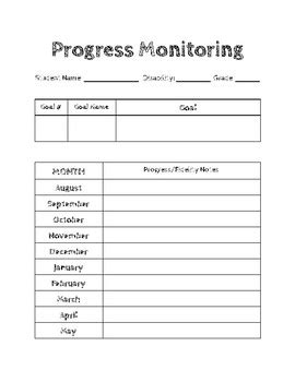 Progress Monitoring Data Sheet By Call Me Maybee TPT