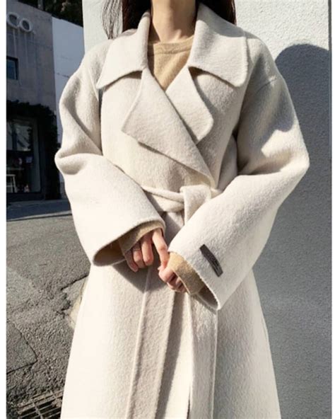 Lalalab 알파카 울 원단으로 국내 제작한 프리미엄 핸드메이드 코트 무릎 아래 기장에 편안한 Facebook