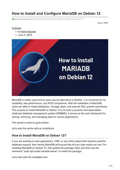 Ppt How To Install And Configure Mariadb On Debian 12 Powerpoint Presentation Id 14312679