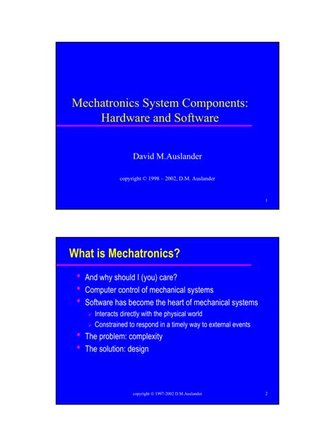 Pdf What Is Mechatronics