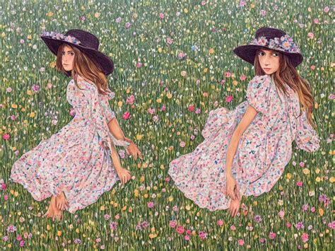 Stable Diffusion Prompt 1 Girl With A Hat In A Meadow Prompthero