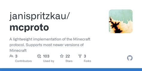 Github Janispritzkaumcproto A Lightweight Implementation Of The Minecraft Protocol Supports