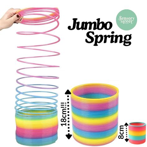 Giant Jumbo Spring Wow Rainbow Coloured Giant Spring Toy Sensory