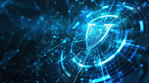 Abstract Digital Shield Illustration Representing Cybersecurity And