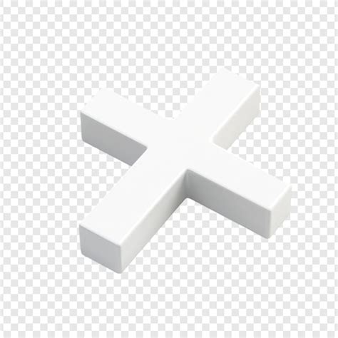 Белый 3d плюс знак изолирован на прозрачном фоне Бесплатно Psd Файл