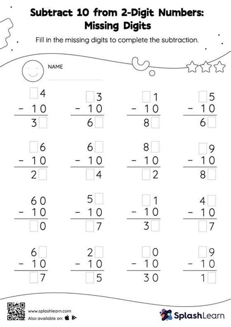 2 Digit Subtraction Without Regrouping Worksheets Free And Printable Splashlearn