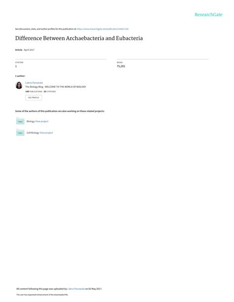 Solution Differencebetweenarchaebacteriaandeubacteria