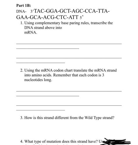 Solved Dna 3tac Gga Gct Agc Cca Tta Gaa Gca Acg Ctc Att 5 1 Using 1 Answer