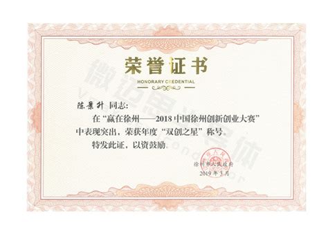 荣誉证书 江苏微迈思半导体科技有限公司