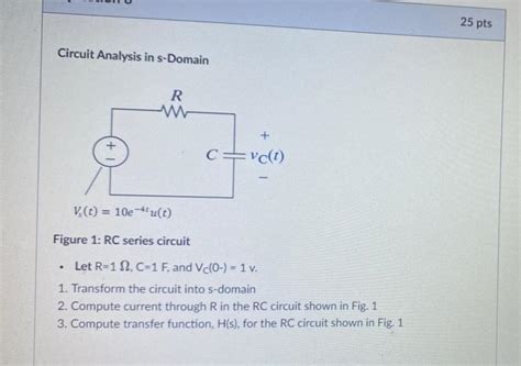 Solved Circuit Analysis In S Domain R Ww V T 10eu T