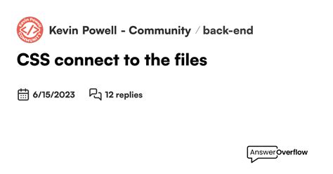 Css Connect To The Files Kevin Powell Community