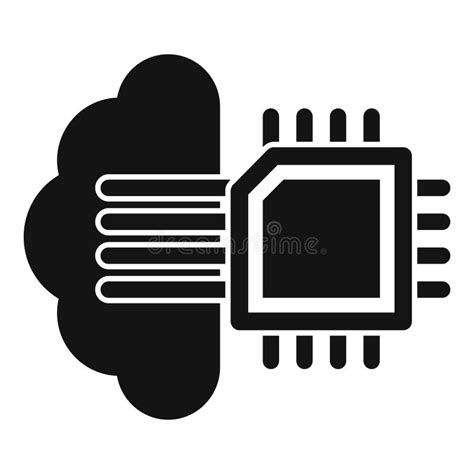 Cloud Computing System Connecting With Data Lines Icon Stock Vector Illustration Of Black