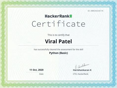 Viral Patel On Linkedin Hackerrank Python3 Pythonprogramming