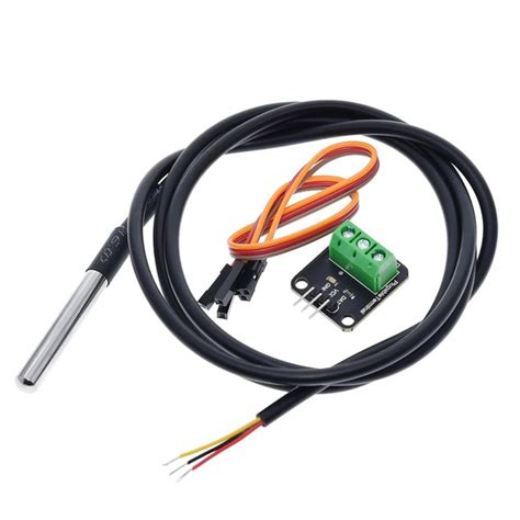 Набор датчика температуры Ds18b20 для Arduino Водонепроницаемый сенсор на 1м кабеле адаптер и