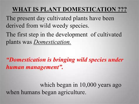 Plant Domestication And Selection In Plant Breeding Pptx