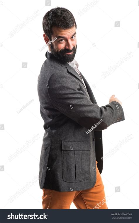 Man Pointing Back Stock Photo Shutterstock