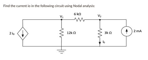 solved find the current i0 in the following circuit using nodal