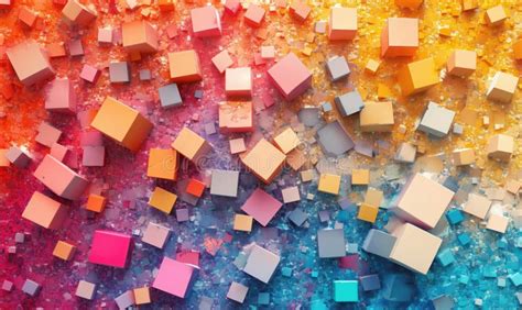 Colorful Abstract 3d Cubes Background With Vibrant Gradient And Dynamic