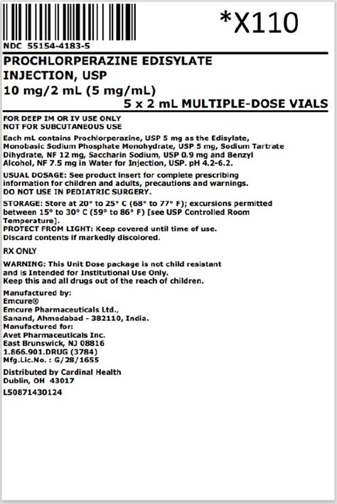 Prochlorperazine Injection Package Insert