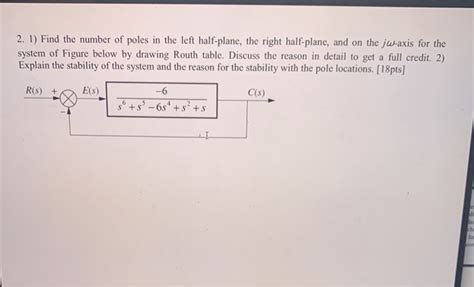Solved 2 1 Find The Number Of Poles In The Left Chegg Com